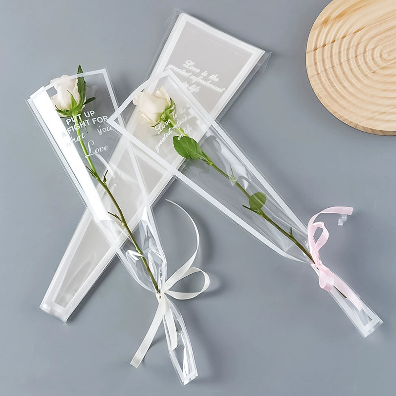 100pcs Transparent Single Stem Rose Sleeves – Floral Supplies Store