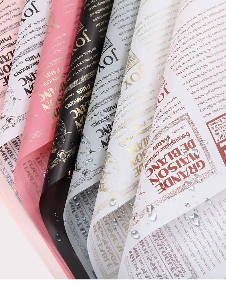 20pcs Newspaper Print Cellophane Wrap (58x58cm) – Floral Supplies Store