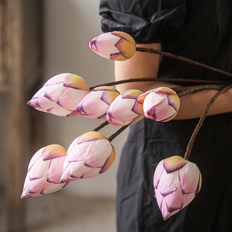 Artificial Silk Lotus Flower with Long Stem – Floral Supplies Store