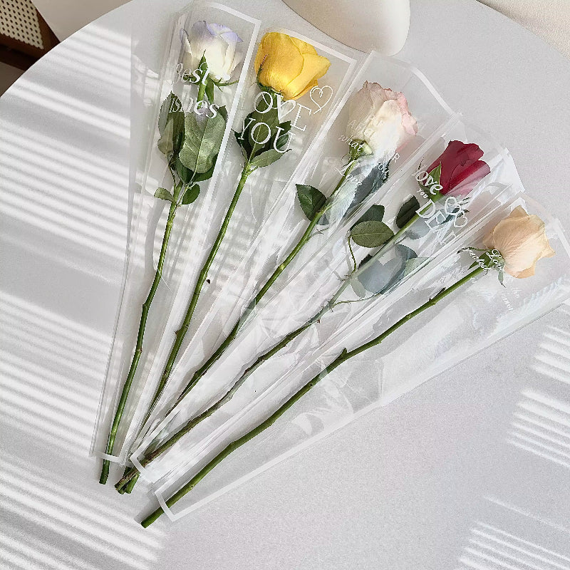 100pcs Transparent Single Stem Rose Sleeves – Floral Supplies Store