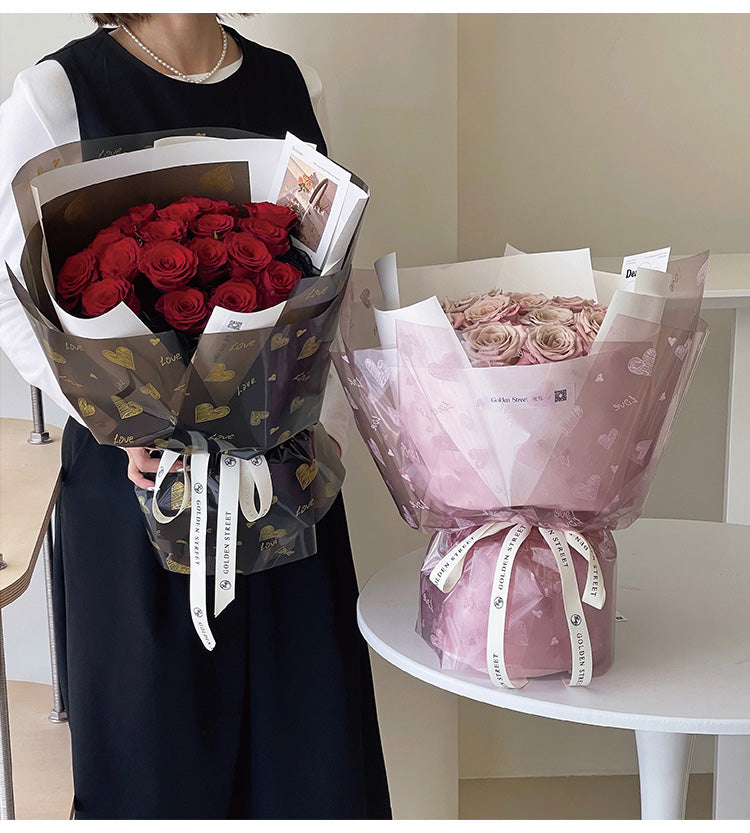 20pcs Romantic Love Cellophane Wrap (56x56cm) – Floral Supplies Store