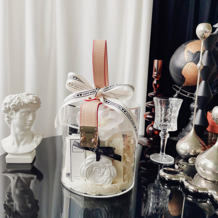 Transparent Round Acrylic Gift Box with Lid (15x16cm) – Floral Supplies ...